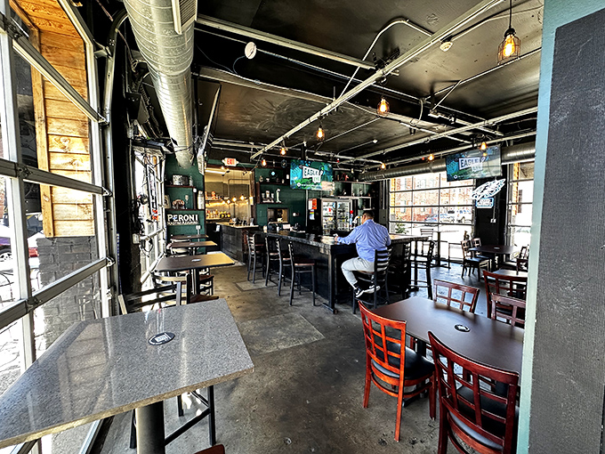 Industrial chic meets sports bar practicality in a space where nobody's taking themselves too seriously, but the food and drink are no joke.