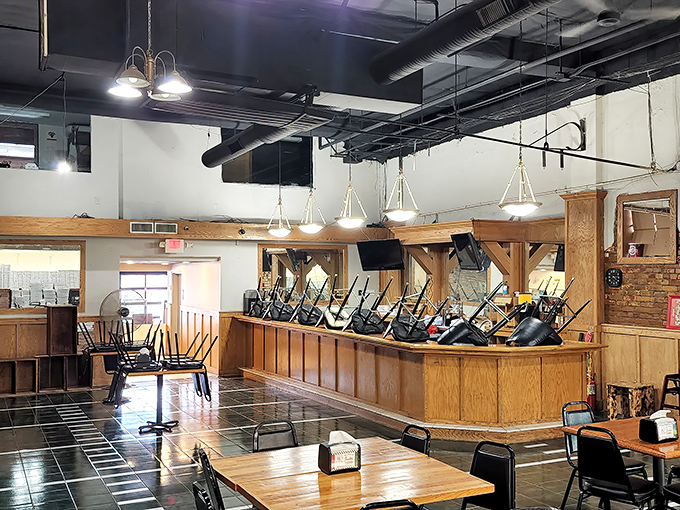 The dining room has that "everybody knows your order" vibe, with chairs stacked at day's end&mdash;a restaurant that's lived many stories.