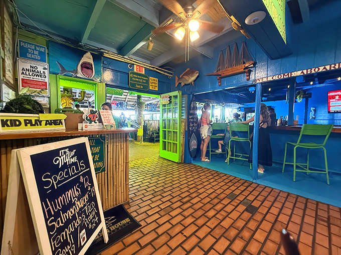 Where nautical meets tropical &ndash; this interior looks like a pirate and a parrot decorator had a delightful disagreement.