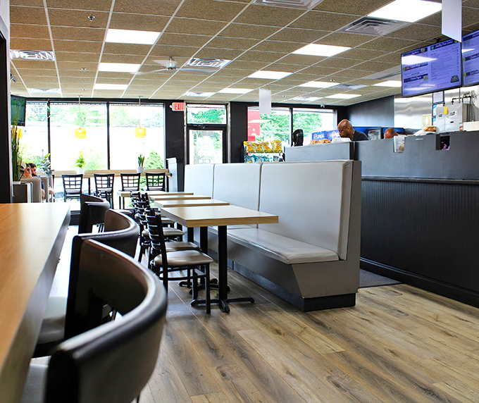 Clean lines, comfortable seating, and zero pretension – the dining room equivalent of your favorite comfortable shoes.