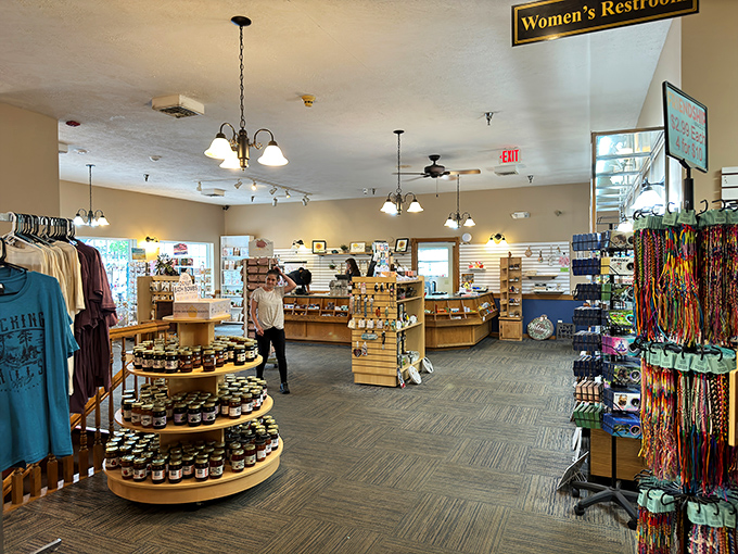 The gift shop beckons with treasures, because who doesn't need Amish preserves to remember this feast?