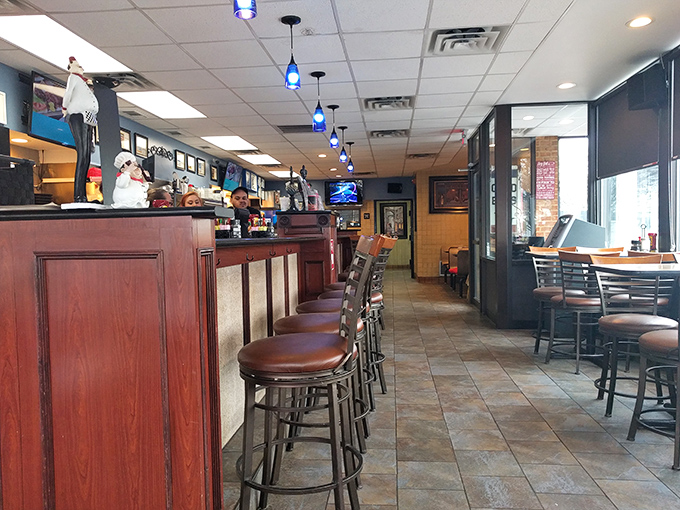 The counter seating offers front-row tickets to the culinary show, where coffee flows as freely as the conversation.