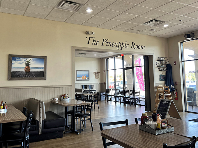 "The Pineapple Room" beckons with tropical vibes and the promise of breakfast served with a side of Florida sunshine.
