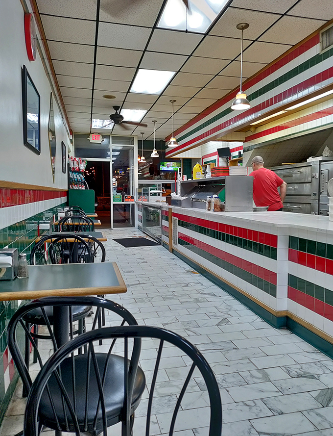 The view from here promises good times ahead &ndash; those tiles have seen more happy feet than a penguin movie.