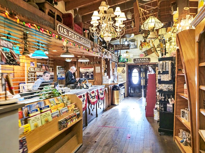 Every inch of wall space tells a story, from vintage signs to local memorabilia, creating an atmosphere that Instagram filters desperately try to replicate.