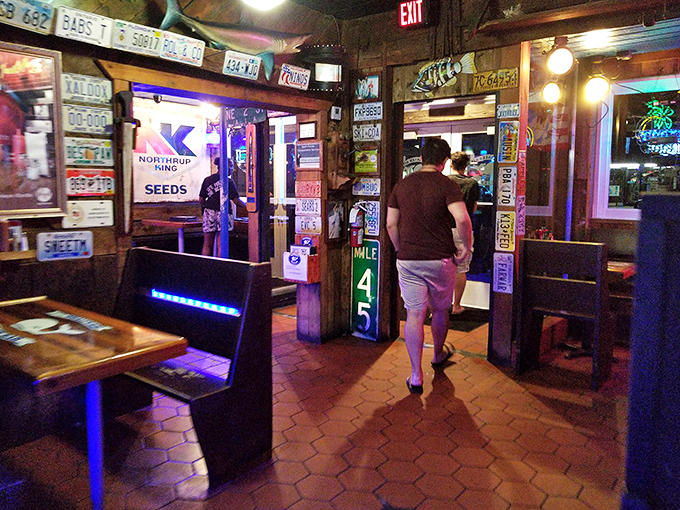 Walking through this license plate gallery feels like traveling across America while never leaving your quest for the perfect seafood meal.