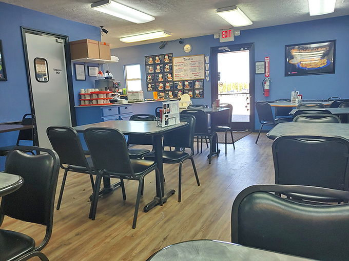 The dining room feels like your favorite aunt's kitchen&mdash;if your aunt had an impressive collection of ice cream memorabilia and comfort food.