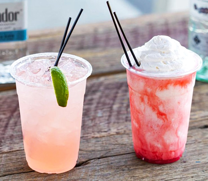 Pretty drinks that prove this pit stop knows how to party in pink.