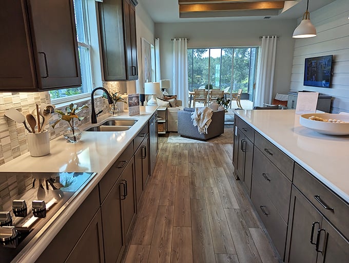 Modern kitchen dreams come true &ndash; where open concept meets warm wood tones, and every meal prep feels like you're on a cooking show.