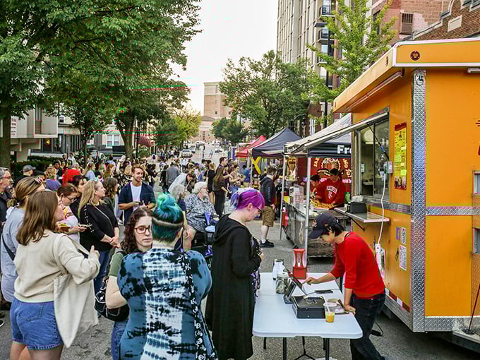 Food truck gatherings: where strangers become friends over shared tables and the universal language of "you've got to try this!" echoes through the crowd.