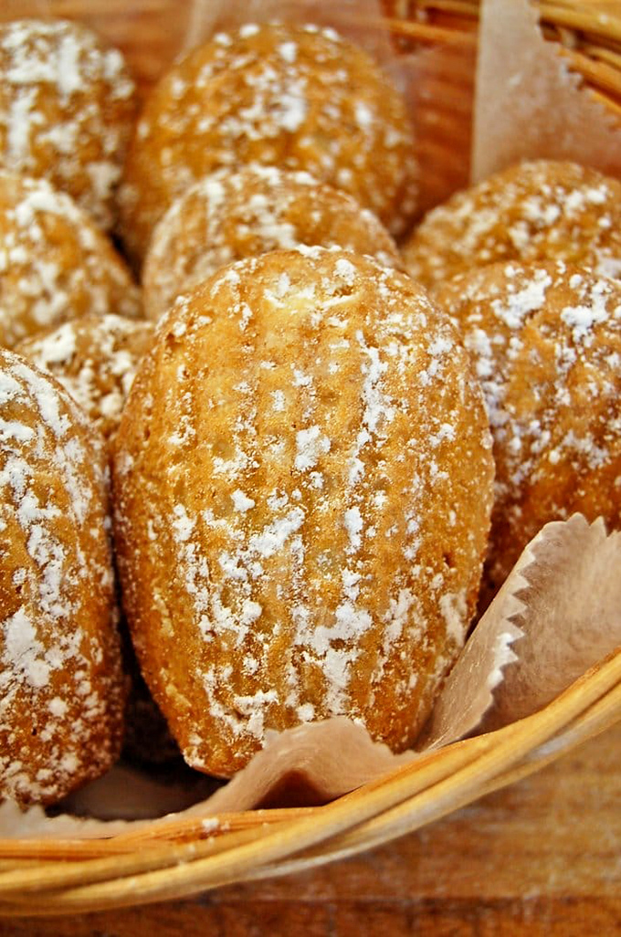 Madeleines dusted with powdered sugar like freshly fallen snow. Marcel Proust had his memories; you'll have these little shell-shaped treasures.