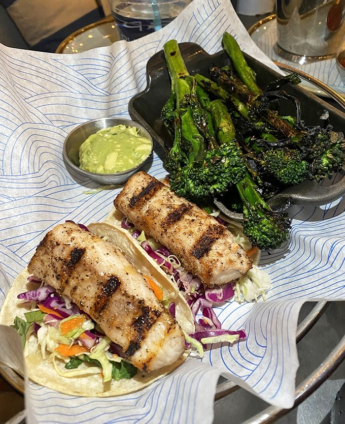 Fish tacos and charred broccoli&mdash;proof that sometimes the simplest preparations let perfect ingredients speak their delicious truth without unnecessary complications.