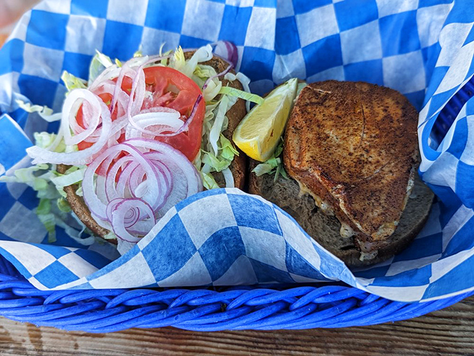 This blackened mahi sandwich with all the fixings is the Florida equivalent of finding a twenty in your old jeans pocket. Unexpected joy!