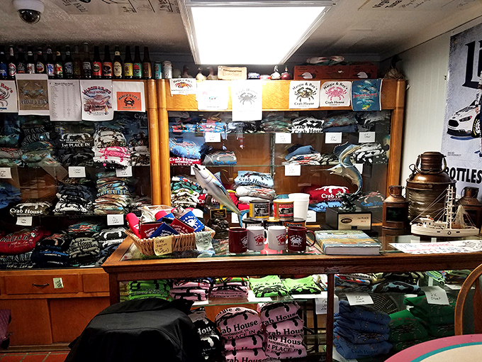 The merchandise wall &ndash; where you can take home a t-shirt to remember your meal by, long after the seafood memories fade.