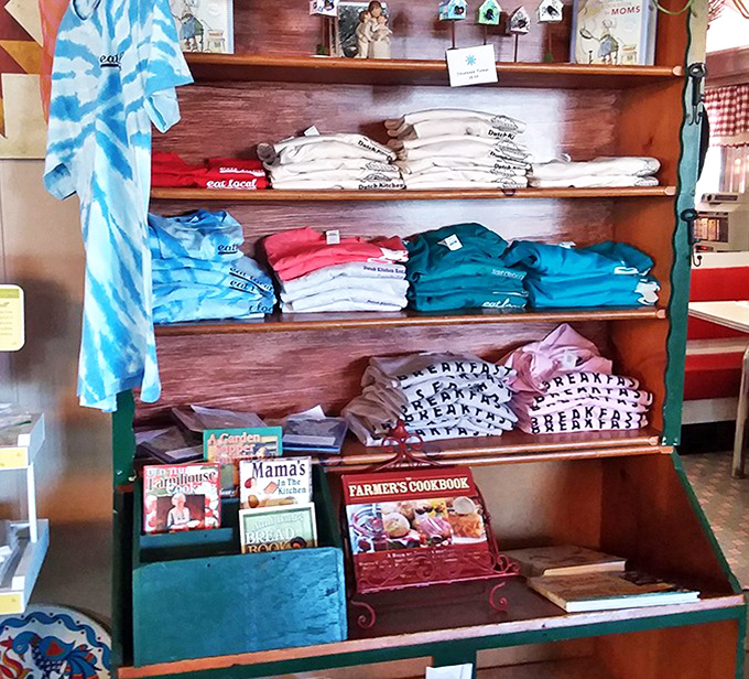 The gift shop corner&mdash;where Pennsylvania Dutch cookbooks and tie-dye t-shirts somehow make perfect sense together.