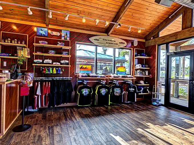 The merch shop: where you can buy a t-shirt to replace the one you just dripped chowder on.