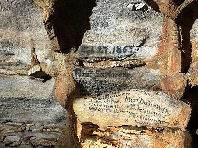 The original social media: cave signatures from 1867. These pioneering women explorers left their mark long before Instagram made it trendy.