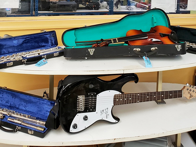 Hidden talents waiting to be discovered. That violin might have played wedding processionals; that guitar could be your pandemic hobby reborn.