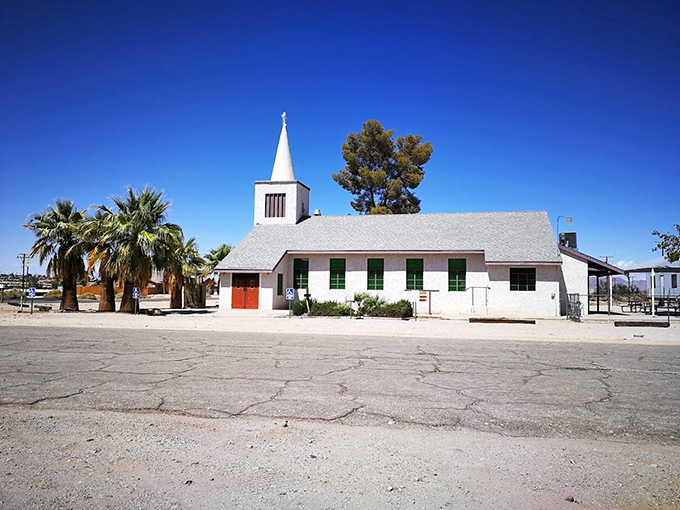 Oasis Community Church rises from the desert like faith itself, offering spiritual shade in this vast landscape.