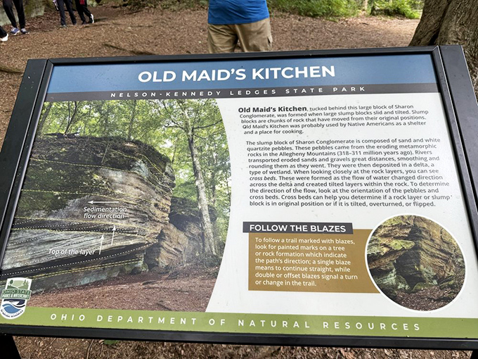"Old Maid's Kitchen" &ndash; where geology meets history. These massive rock formations tell stories older than any cookbook, shaped by time's patient hands.