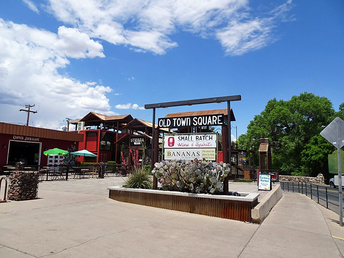 Old Town Square welcomes visitors with southwestern flair and promises of small-batch delights. The heart of Cottonwood's community gathering spaces.