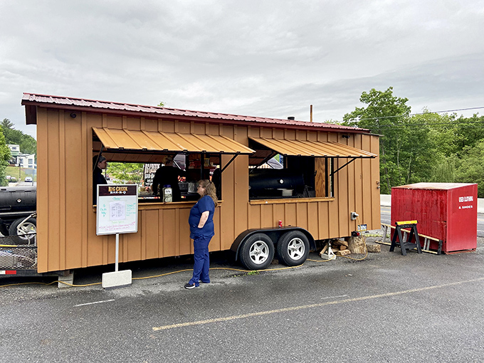 The ordering window: where dreams are placed and smoky treasures are dispensed. Simple, efficient, and utterly focused on what matters.