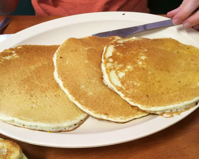 Stack 'em high and watch 'em fly - these pancakes mean business, syrup sold separately.