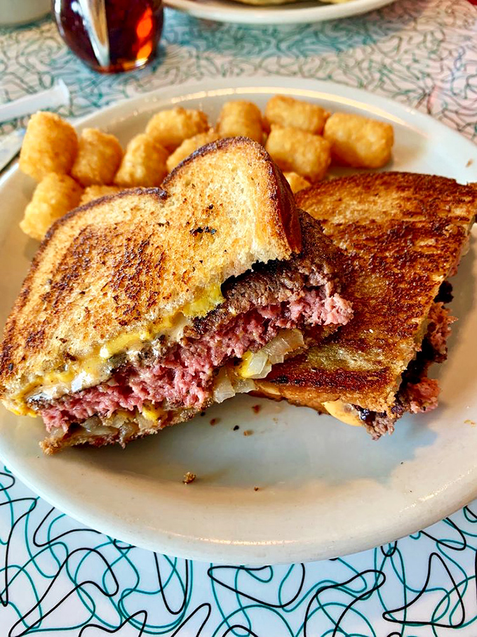 The patty melt, cut to reveal its beefy soul, is the sandwich equivalent of comfort food performance art.