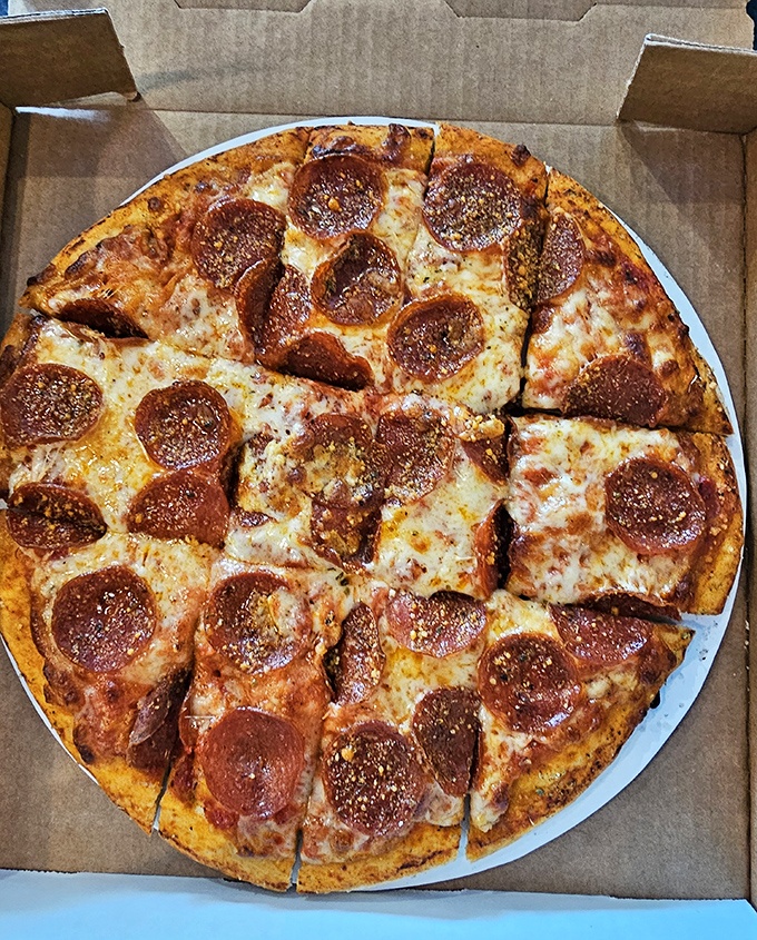 Pizza perfection arrives golden and bubbling, proving that some classics never go out of style.