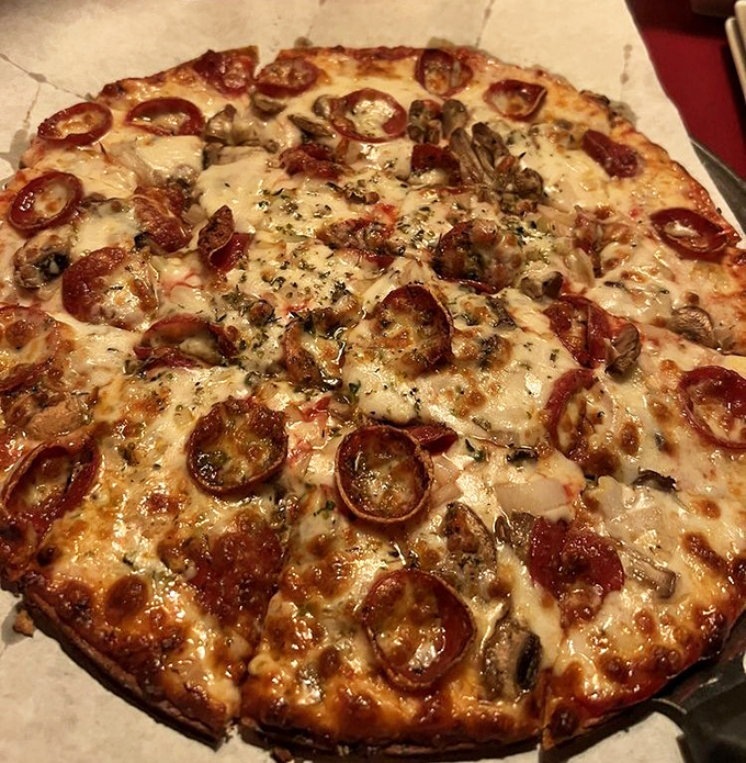 Pizza perfection isn't just about the cheese pull&mdash;it's about those perfectly placed pepperoni cups holding tiny pools of flavor like delicious little hot tubs.