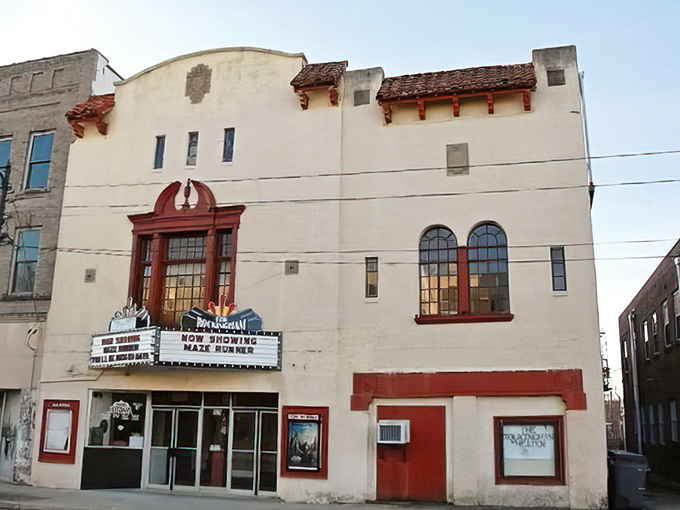 The Rockingham Theatre's vintage marquee promises entertainment the old-fashioned way&mdash;no streaming, no buffering, just pure movie magic.