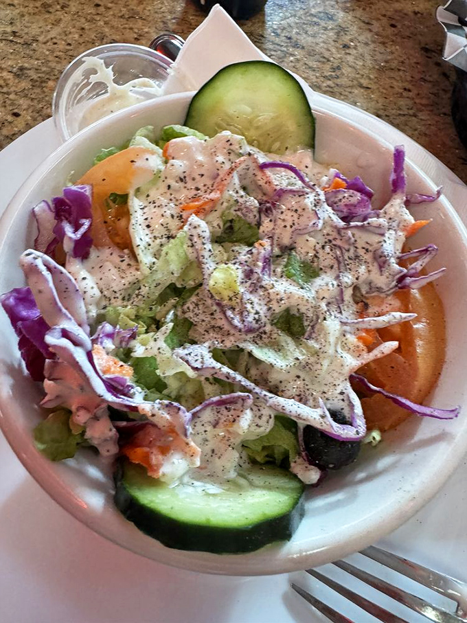 Even the salad looks like it's dressed for a sock hop &ndash; crisp, colorful, and proving healthy eating existed before kale was cool.