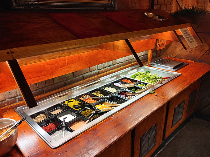 A salad bar that doesn't apologize for being old-school &ndash; because sometimes the classics are classics for a reason. Build your own prelude to steak greatness.