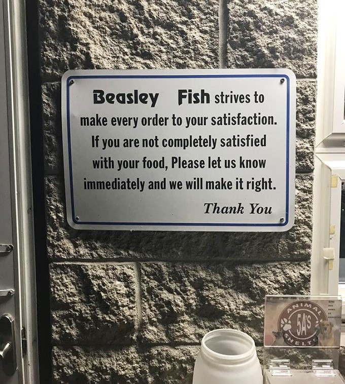 A promise worth its weight in catfish. When a place guarantees satisfaction this confidently, you know they've rarely had to make good on it.