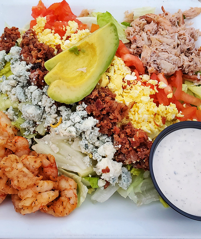 This Seafood Cobb Salad doesn't just break rules&mdash;it creates new ones, with a protein parade of shrimp and tuna alongside traditional fixings.