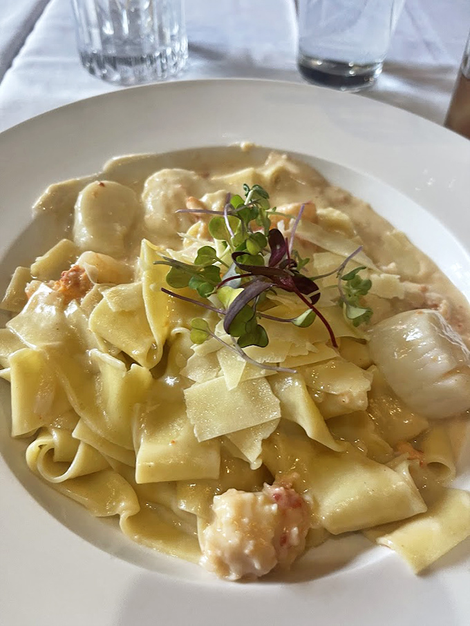 The legendary Seafood Pappardelle&mdash;wide ribbons of pasta playing host to a seafood party where everyone's invited and nobody wants to leave.