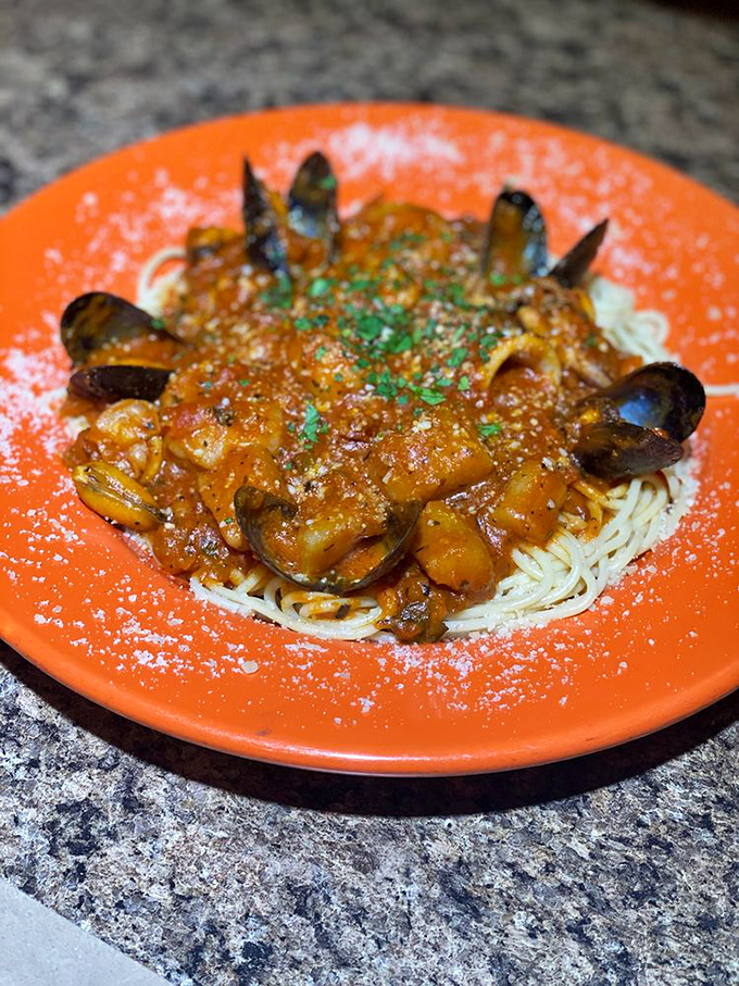 This seafood pasta brings the ocean to your table with mussels that practically sing sea shanties.