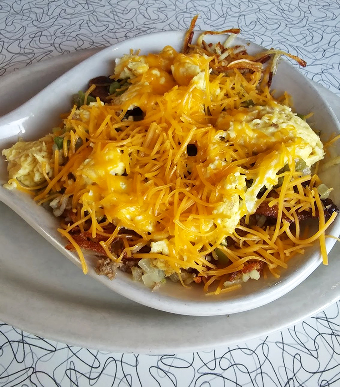 The Sevier Skillet&mdash;where breakfast ingredients gather for what appears to be the most delicious family reunion ever held on a plate.