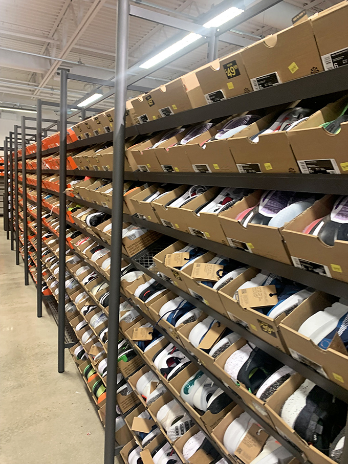 Shoe heaven or organized chaos? Either way, this footwear collection offers more options than a retirement community activities calendar.