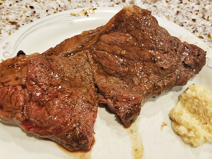 Sirloin steak cooked to perfection, proving that buffet food can rival any fancy steakhouse experience.