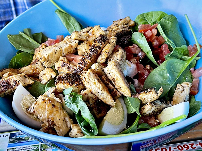A salad that doesn't apologize for being healthy&mdash;blackened chicken and fresh spinach playing so well together you forget it's good for you.