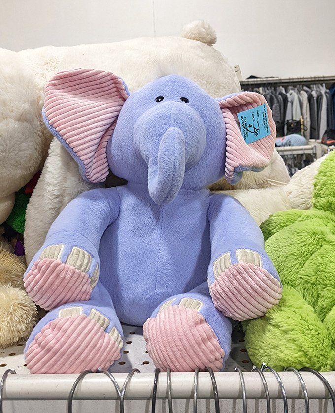 This blue elephant isn't just adorable&mdash;he's the ambassador of the toy section. His corduroy ears have heard the wishes of children across generations.