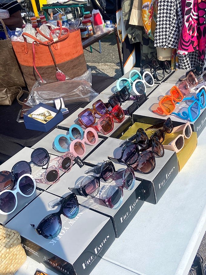 Sunglasses in every hue imaginable &ndash; because looking fabulous while treasure hunting should be mandatory, not optional.