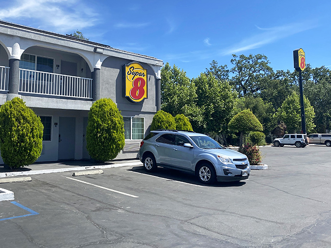Not every Super 8 comes with mountain views and California sunshine. This one understood the assignment.