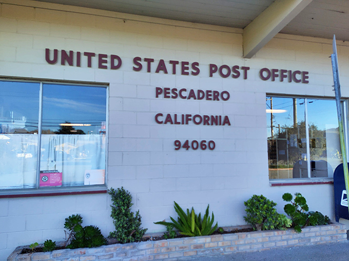 Even the post office in Pescadero has character. Letters mailed here carry a little extra small-town magic with their postmark.