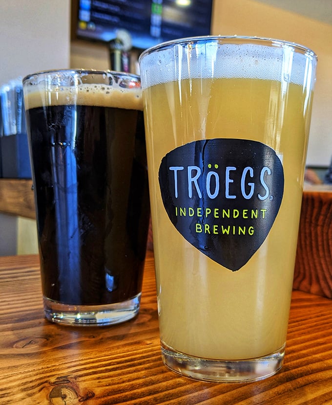 Pennsylvania craft beer game strong! A perfect marriage of dark stout and golden ale&mdash;like yin and yang in glassware.
