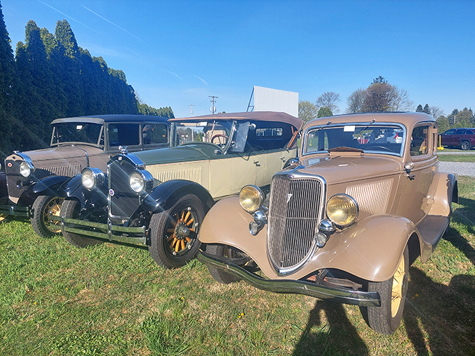 Classic cars gather like a scene from "American Graffiti," perfectly at home at a venue that's witnessed automotive evolution firsthand.