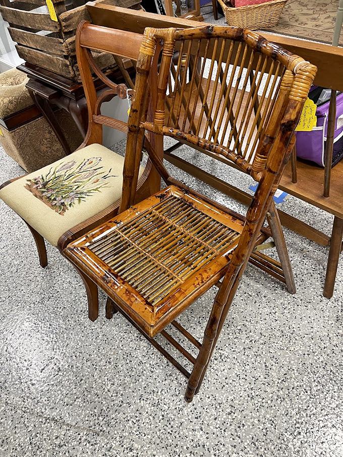Bamboo engineering at its finest. This chair says "tropical getaway" while whispering "I'm surprisingly comfortable" to anyone brave enough to sit.