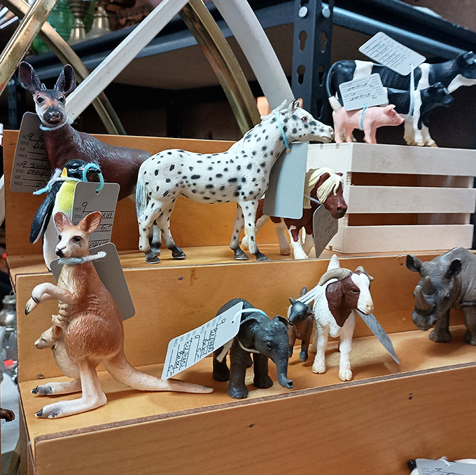 Noah's Ark in miniature! These animal figurines are ready to march two-by-two into your curio cabinet or child's imagination.