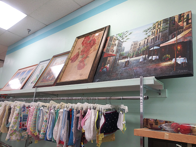 Wall art that ranges from "someone's grandmother loved this" to "wait, is that actually valuable?" D&eacute;cor roulette at its finest.